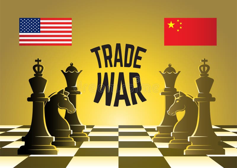A Chess Game. Two Countries Stand Confronting Each Other Stock Vector ...