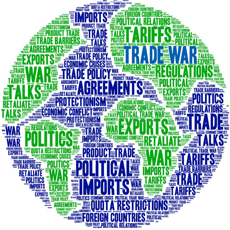 Trade War Word Cloud stock vector. Illustration of trade - 124174615