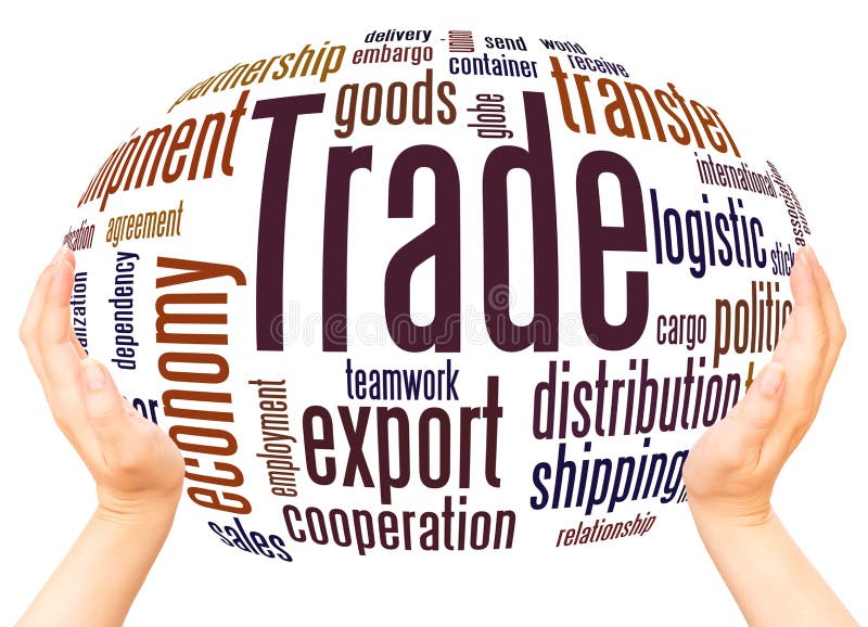 Global Trade Word Cloud Hand Sphere Concept Stock Photo - Image of ...