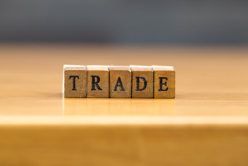 Trade. Word Written on Wood Block Stock Photo - Image of banking ...
