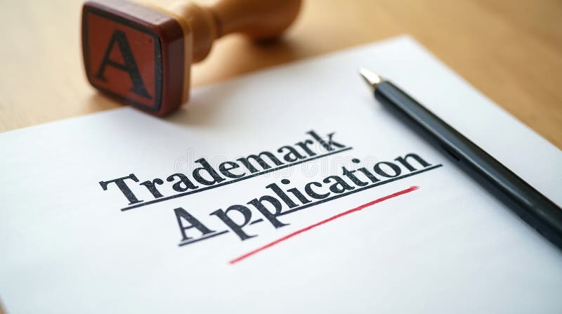 Trademark Application with Approved Stamp and Pen on Desk Stock ...