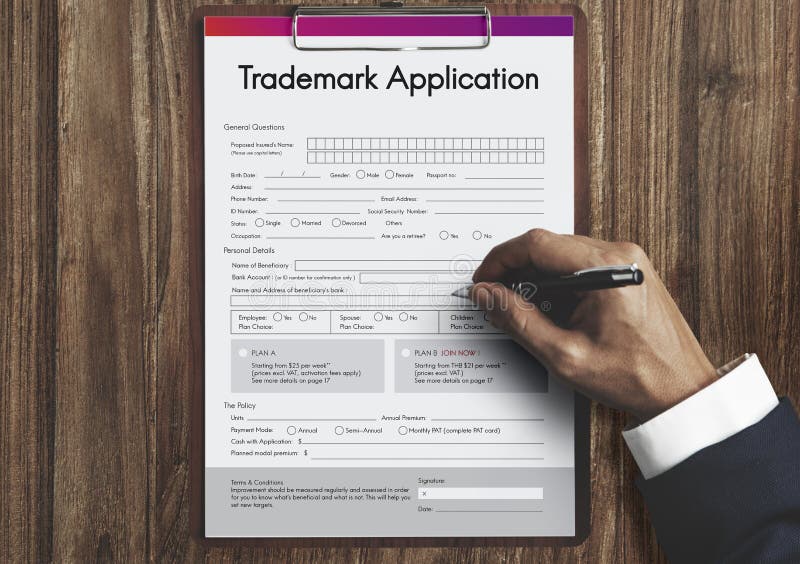 Trademark Application Document Form Concept Stock Image - Image of ...