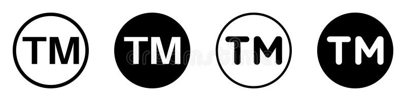 Trademark Icons Versions Set in Black Flat and Line Style Stock Vector ...