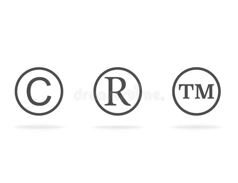 Trademark Symbols for Copyright and Right of Property. Flat Design with ...