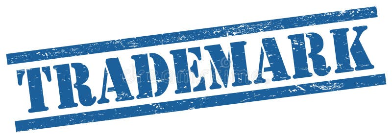 TRADEMARK Text on Blue Grungy Rectangle Stamp Stock Illustration ...