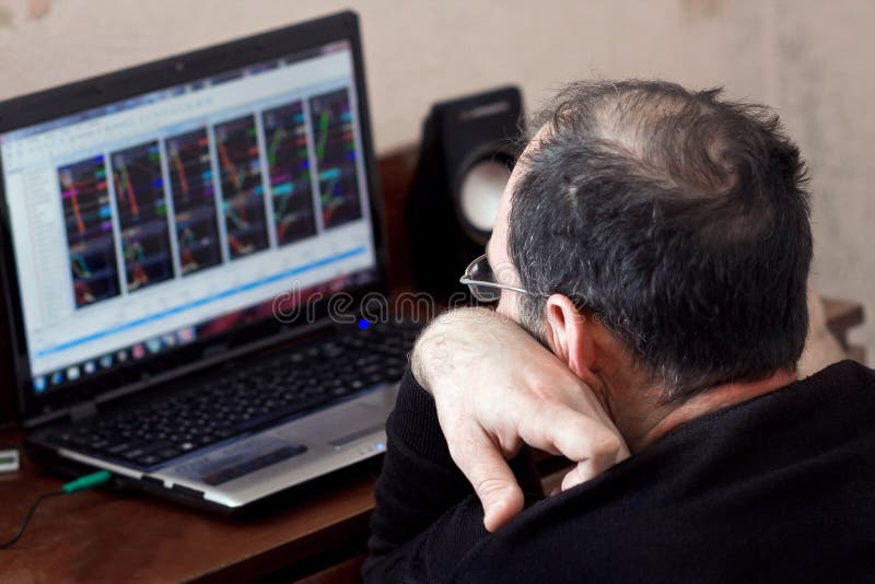 Worried Man with Headache Paying Bills Stock Photo - Image of paying ...