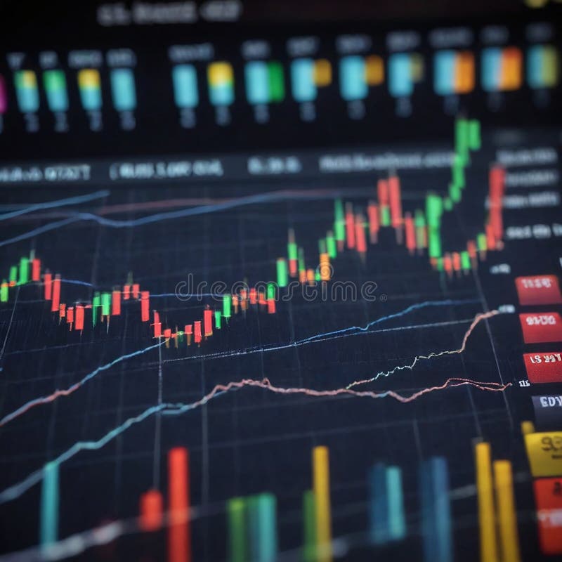 Trader Analyzing Data on Virtual Screen.Price Graph and Indicator. Stock Market Invest and ...