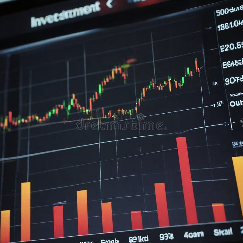 Trader Analyzing Data on Virtual Screen.Price Graph and Indicator. Stock Market Invest and ...