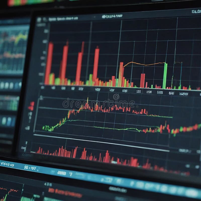 Trader Analyzing Data on Virtual Screen.Price Graph and Indicator. Stock Market Invest and ...