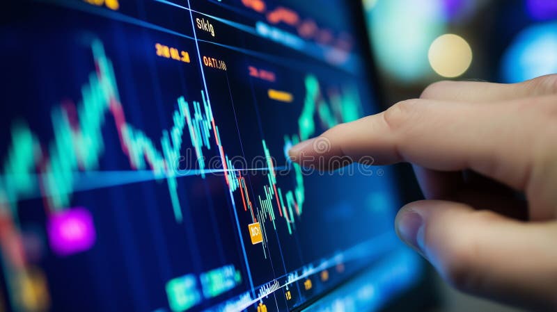Trader Analyzing Data on Virtual Screen. Price Graph Stock Photo - Image of graph, digital ...