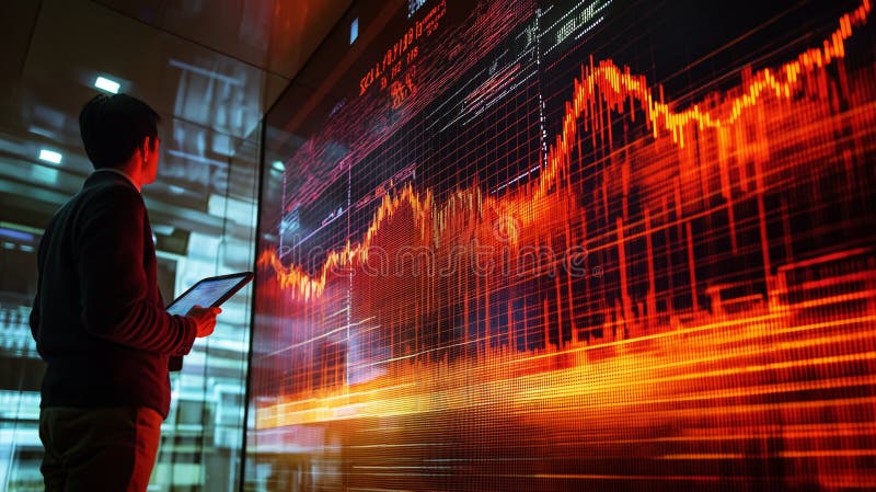 Trader Analyzing Data on Virtual Screen. Price Graph Stock Image - Image of chart, statistics ...