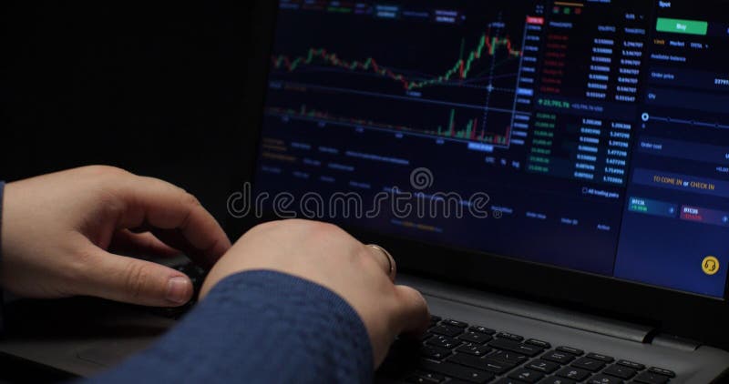 A Trader Buys Cryptocurrency on the Spot. a Cryptocurrency Spot Chart ...