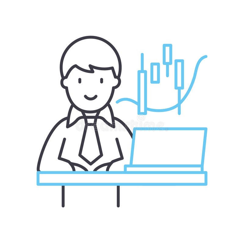 Trader Line Icon Outline Symbol Vector Illustration Concept Sign
