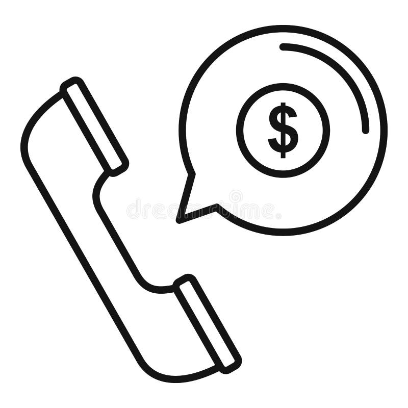 Trader Money Call Icon, Outline Style Stock Vector - Illustration of ...