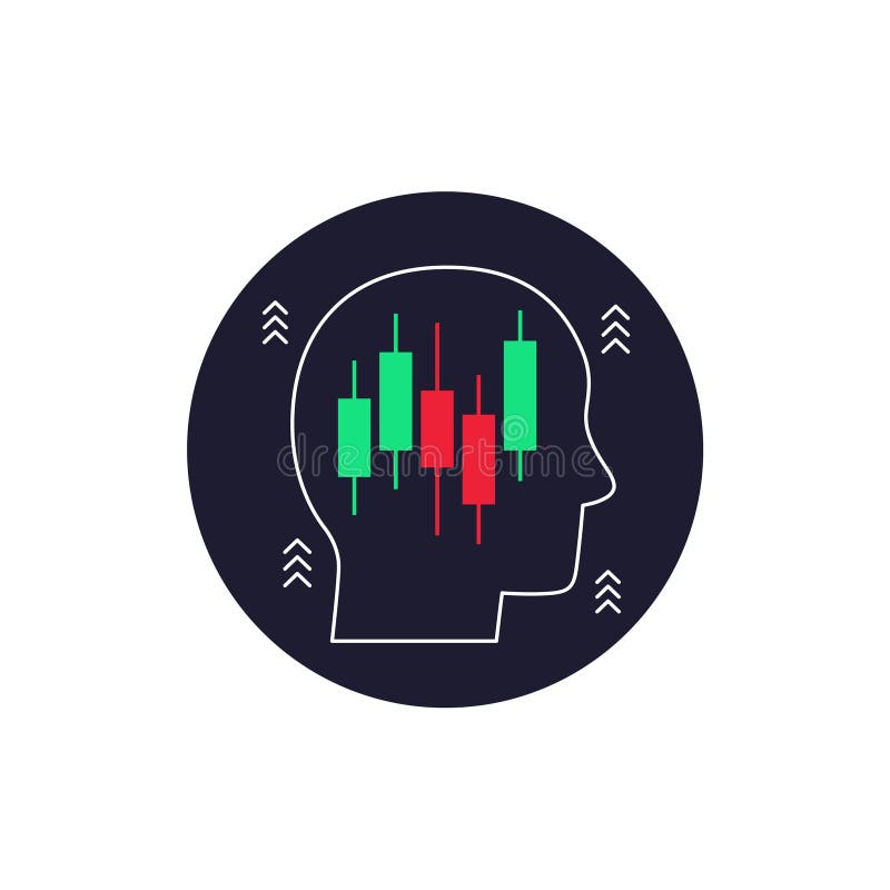 Trader or Stockbroker Icon with Candlestick Chart Stock Illustration ...