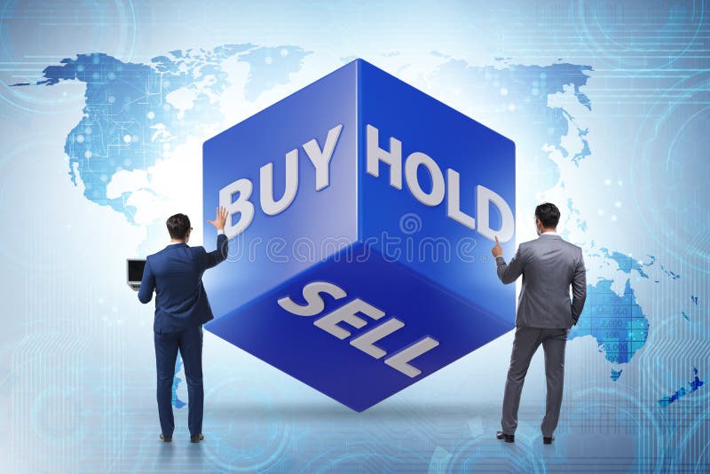 Trader with Three Options of Buy Sell and Hold Stock Image - Image of ...
