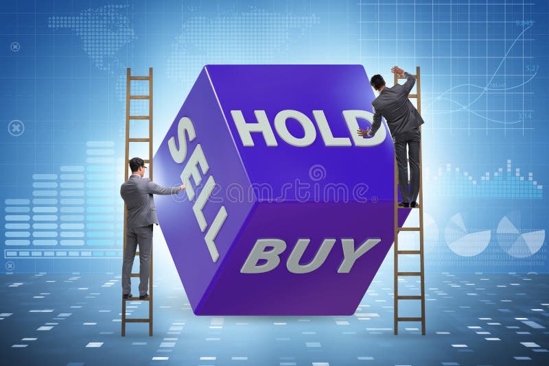Trader with Three Options of Buy Sell and Hold Stock Image - Image of ...
