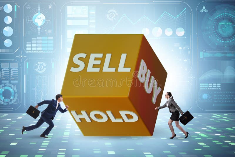 Trader with Three Options of Buy Sell and Hold Stock Image - Image of ...