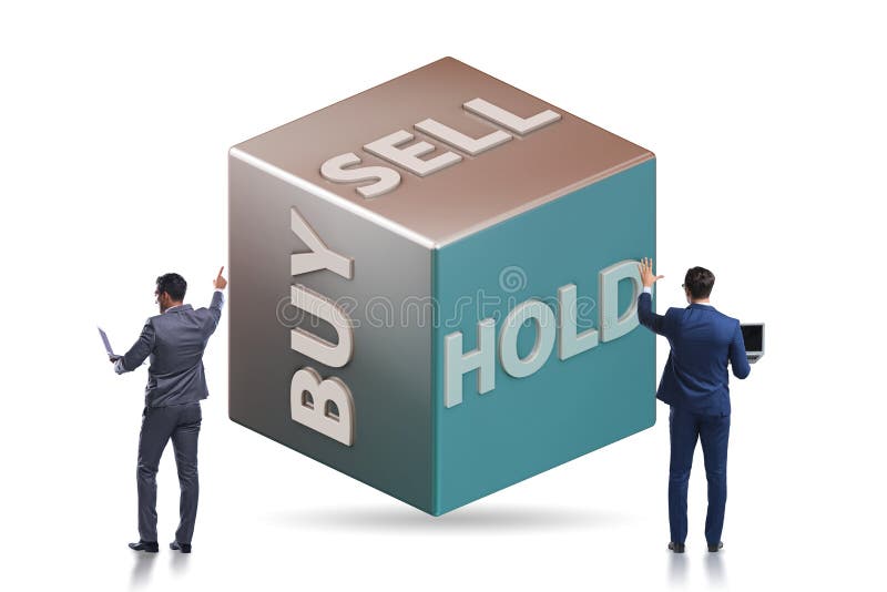 Trader with Three Options of Buy Sell and Hold Stock Photo - Image of ...
