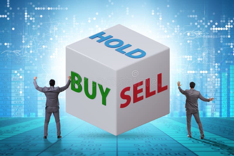 Trader with Three Options of Buy Sell and Hold Stock Image - Image of ...