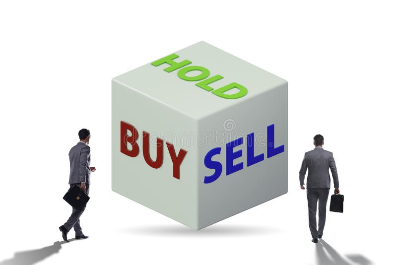 Trader with Three Options of Buy Sell and Hold Stock Photo - Image of ...