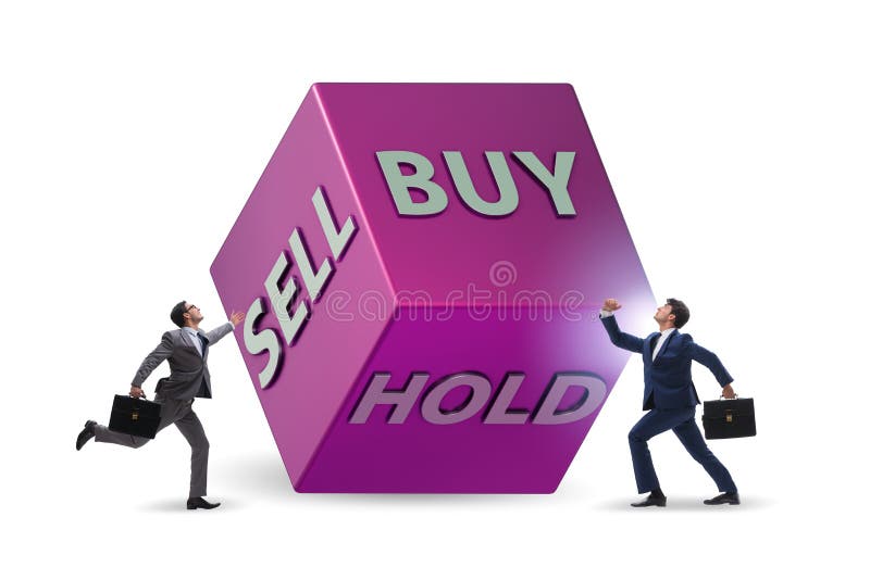 Trader with Three Options of Buy Sell and Hold Stock Image - Image of ...