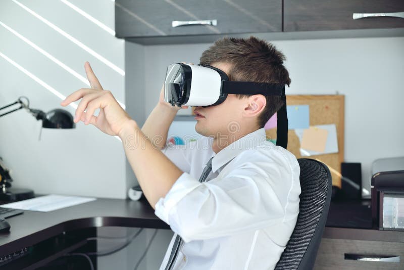 Trader Using Virtual Reality Headset Stock Photo - Image of concept ... Trader Using Virtual Reality Headset Stock Photo - Image of concept ...