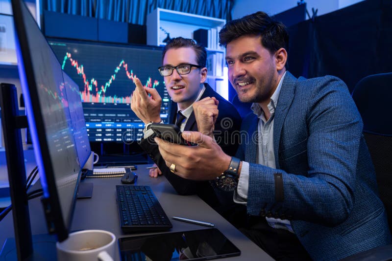 Successful Traders Focusing on High Profit Chart Investment. Sellable ...