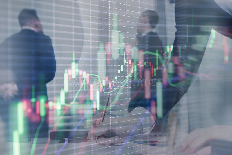 Traders Discuss a Trading Plan. Creative Teamwork Traders. Stock Photo ...