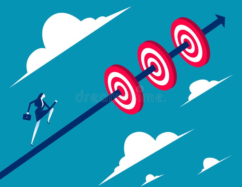 Traders Running on Arrows and Hitting Three Bullseyes. Success and ...