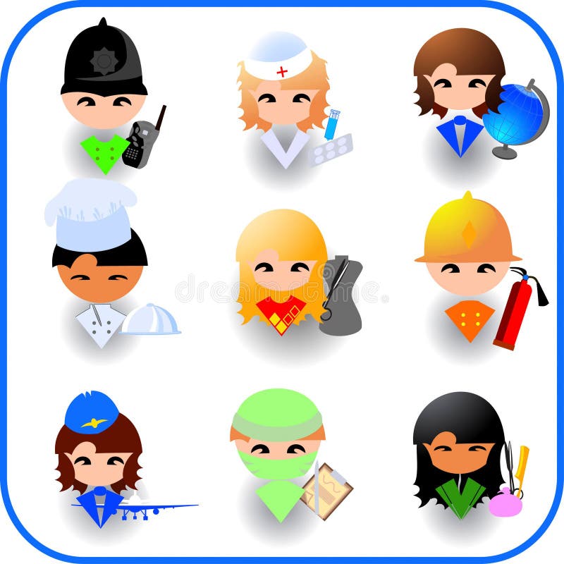 Trades icon set stock vector. Illustration of symbol, silhouette - 8306251