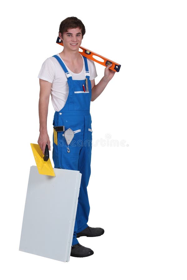 Tradesman Posing with His Tools Stock Photo - Image of isolated ...