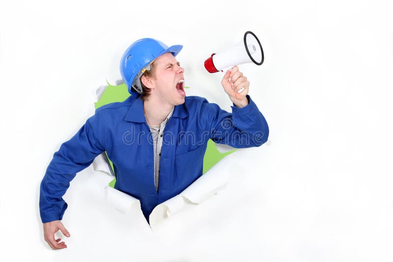 Man Hollering Megaphone Stock Photos - Free & Royalty-Free Stock Photos ...