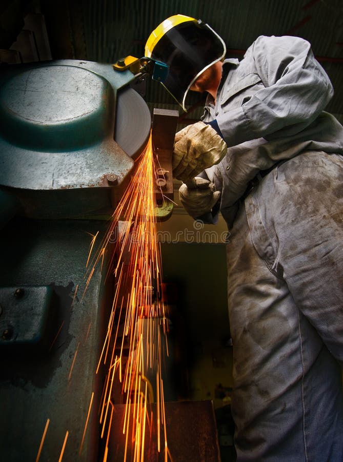 Men at work grinding steel stock photo. Image of heat - 2114558