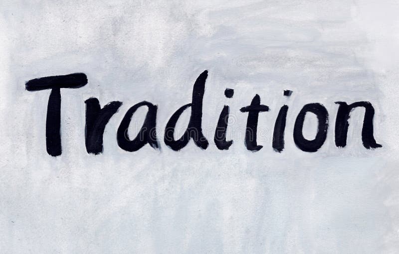 Tradición stock de ilustración. Ilustración de texto - 129967056