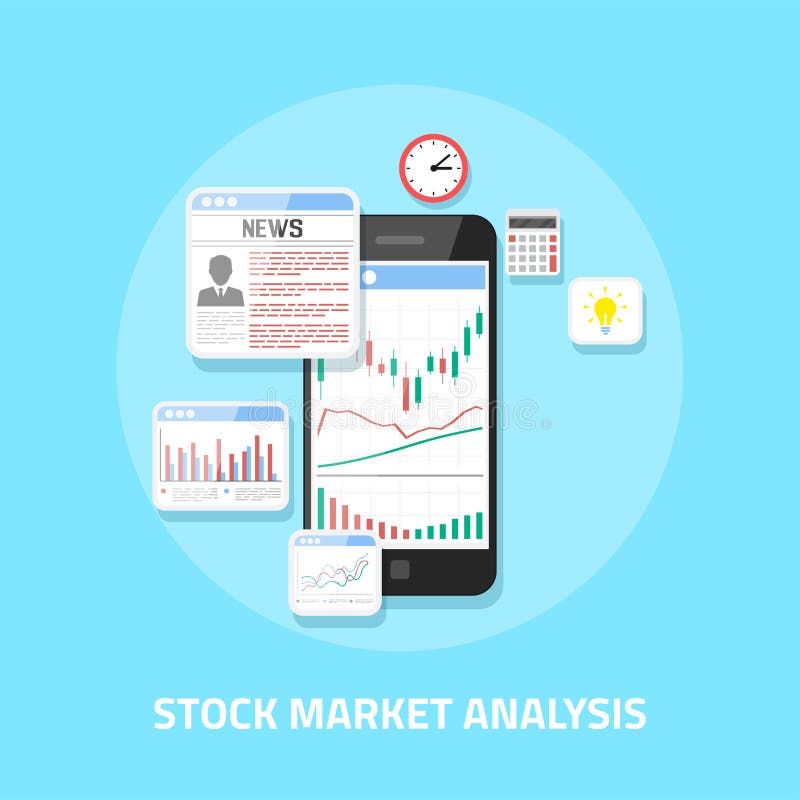 Stock market analysis stock vector. Illustration of market - 154425649
