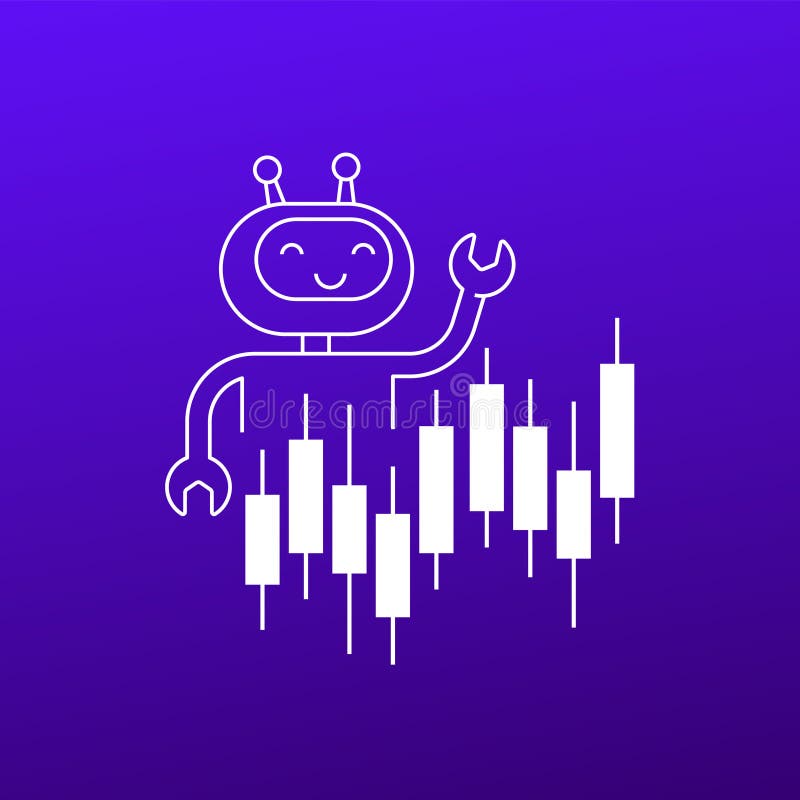Trading Bot Vector Icon, AI Market Data Analysis Stock Vector ...