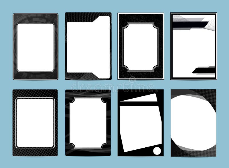Trading Card Frame Black Border Set Stock Vector - Illustration of ...