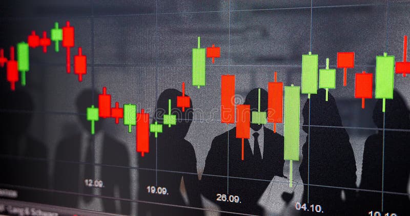 Trading Chart with Business People in Transparency Stock Image - Image ...