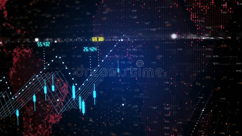 Trading Chart Showing Numbers Increase and Decrease on Globe Areas ...