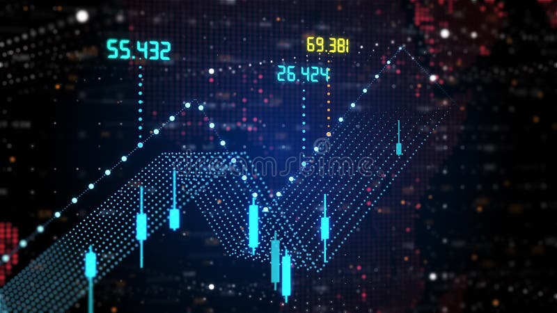 Trading Chart Showing Numbers Increase and Decrease on Globe Areas ...