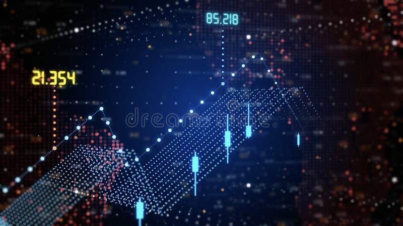 Trading Chart Showing Numbers Increase and Decrease on Globe Areas ...