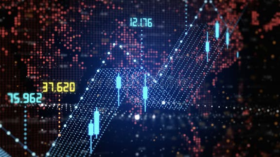 Trading Chart Showing Numbers Increase and Decrease on Globe Areas ...