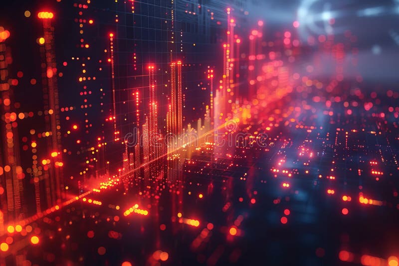 Trading Chart and Virtual Business Graph, Technology Process Stock ...