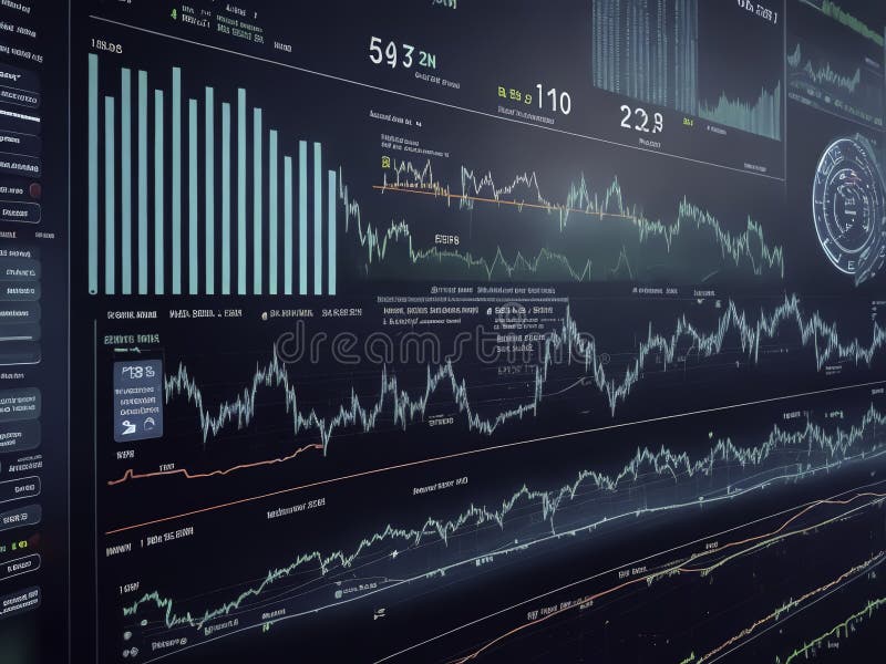 Trading Charts on a Display Stock Illustration - Illustration of ...