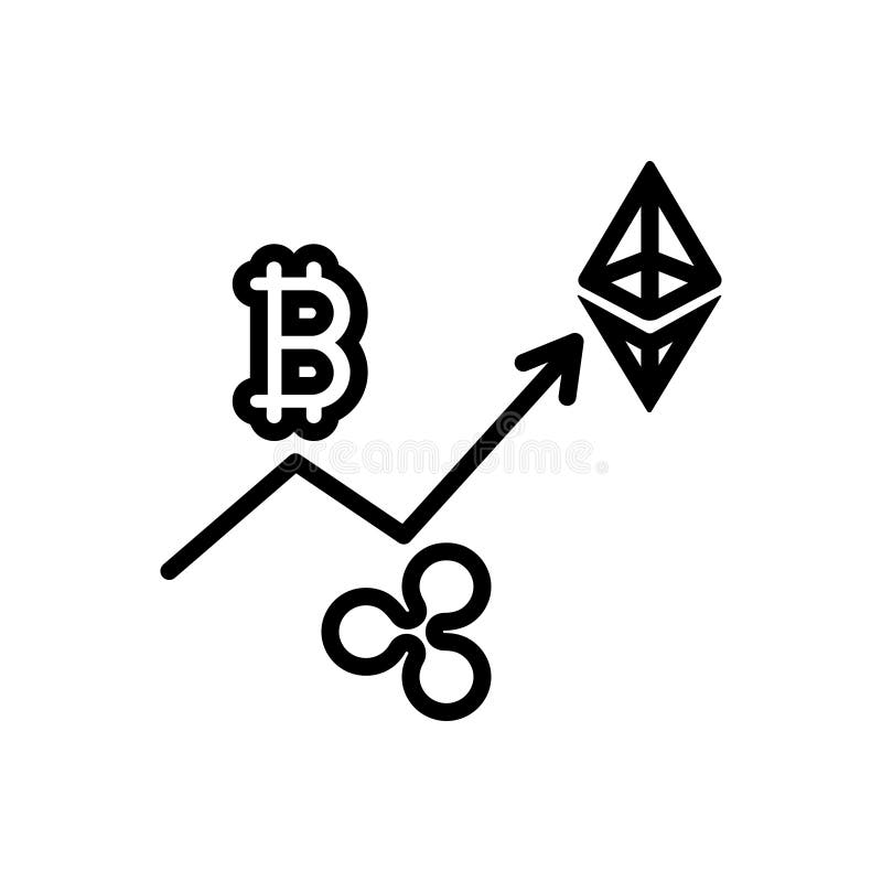 Black Line Icon for Trading Coin, Digital and Currency Stock ...