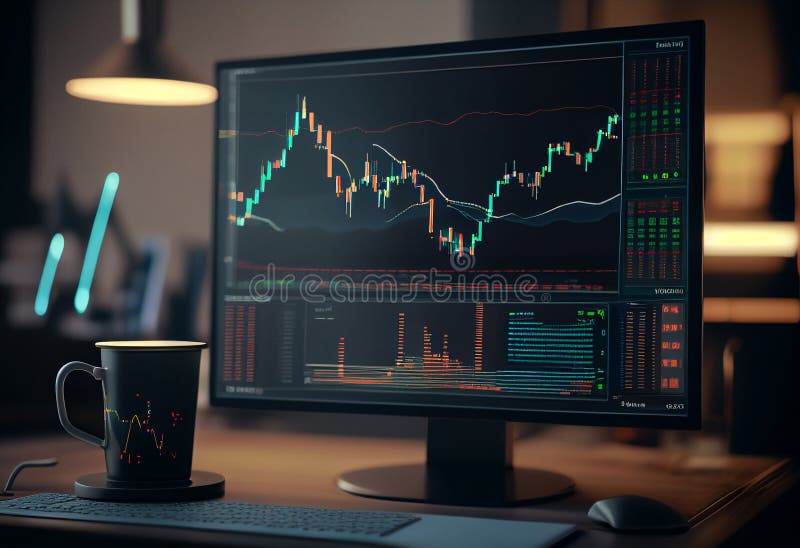 Trading on the Computer Screen on the Stock Market and Cryptocurrency ...