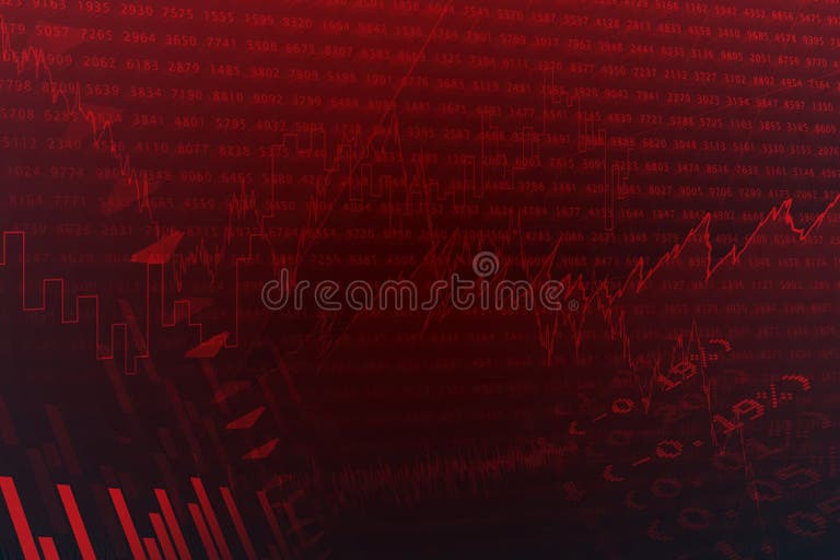 Trading Display is Showing Dark Red Gradient with Data Overlay ...