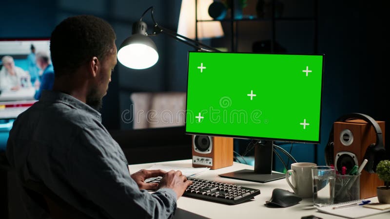 Trading Engineer Looks at E Commerce Diagrams and Isolated Copy Space ...