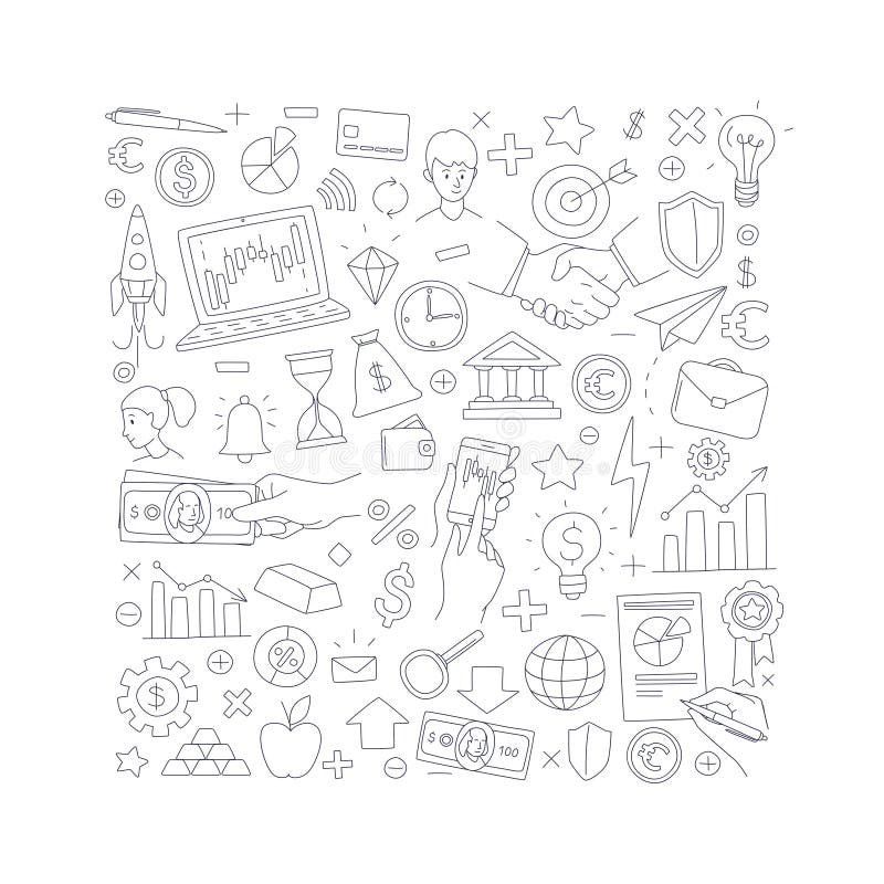 Doodle Trading Background Stock Illustrations – 293 Doodle Trading ...